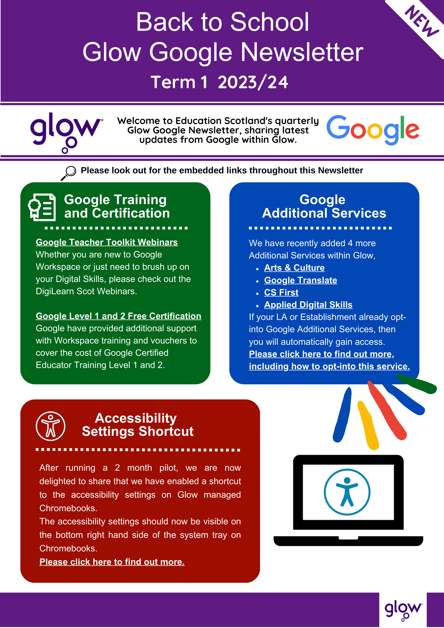 Back to School Glow Google Newsletter, August 2023 – Glow Connect