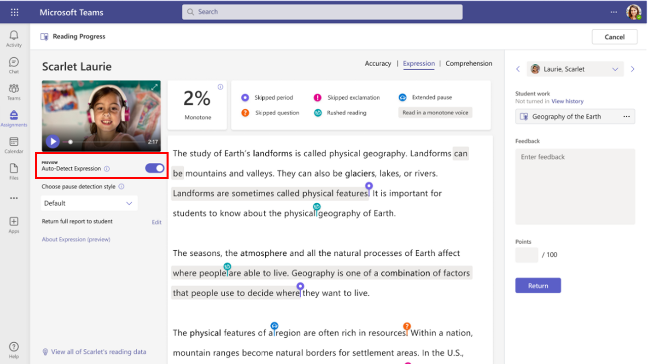Reading Progress – Reading with Expression – Glow Connect