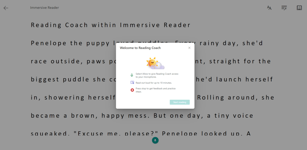 Reading Coach Built into Immersive Reader – Glow Connect