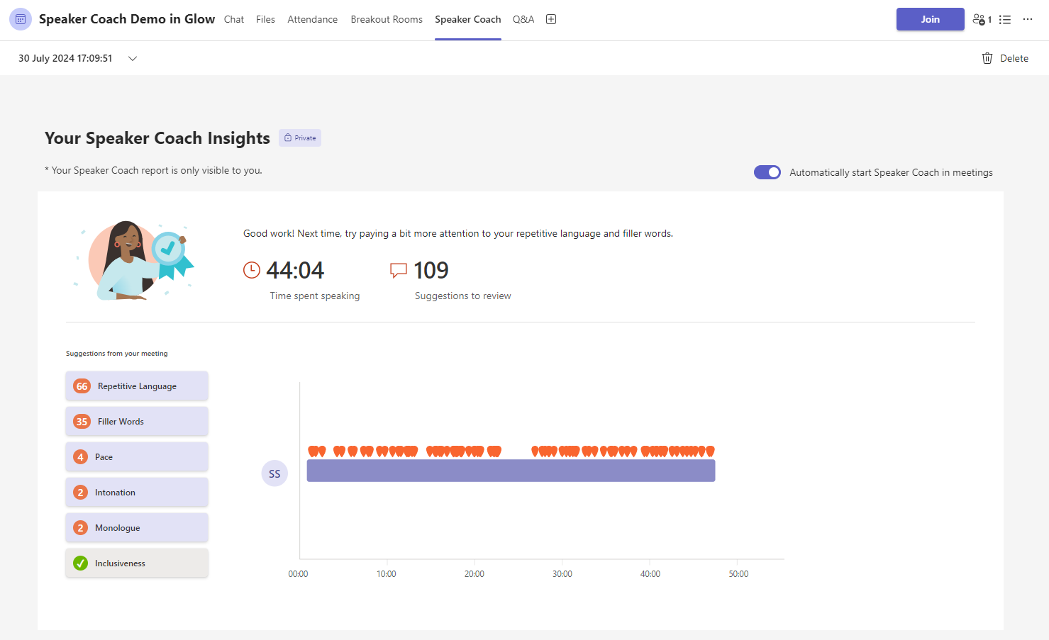 Speaker Coach now available within Teams Meetings – Glow Connect