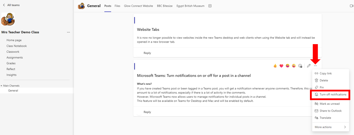 Microsoft Teams: Turn notifications on or off for a post in a channel ...
